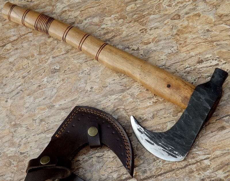 Custom Handmade 1095 Steel Forged Bearded Forest Axe, Wooden Handle