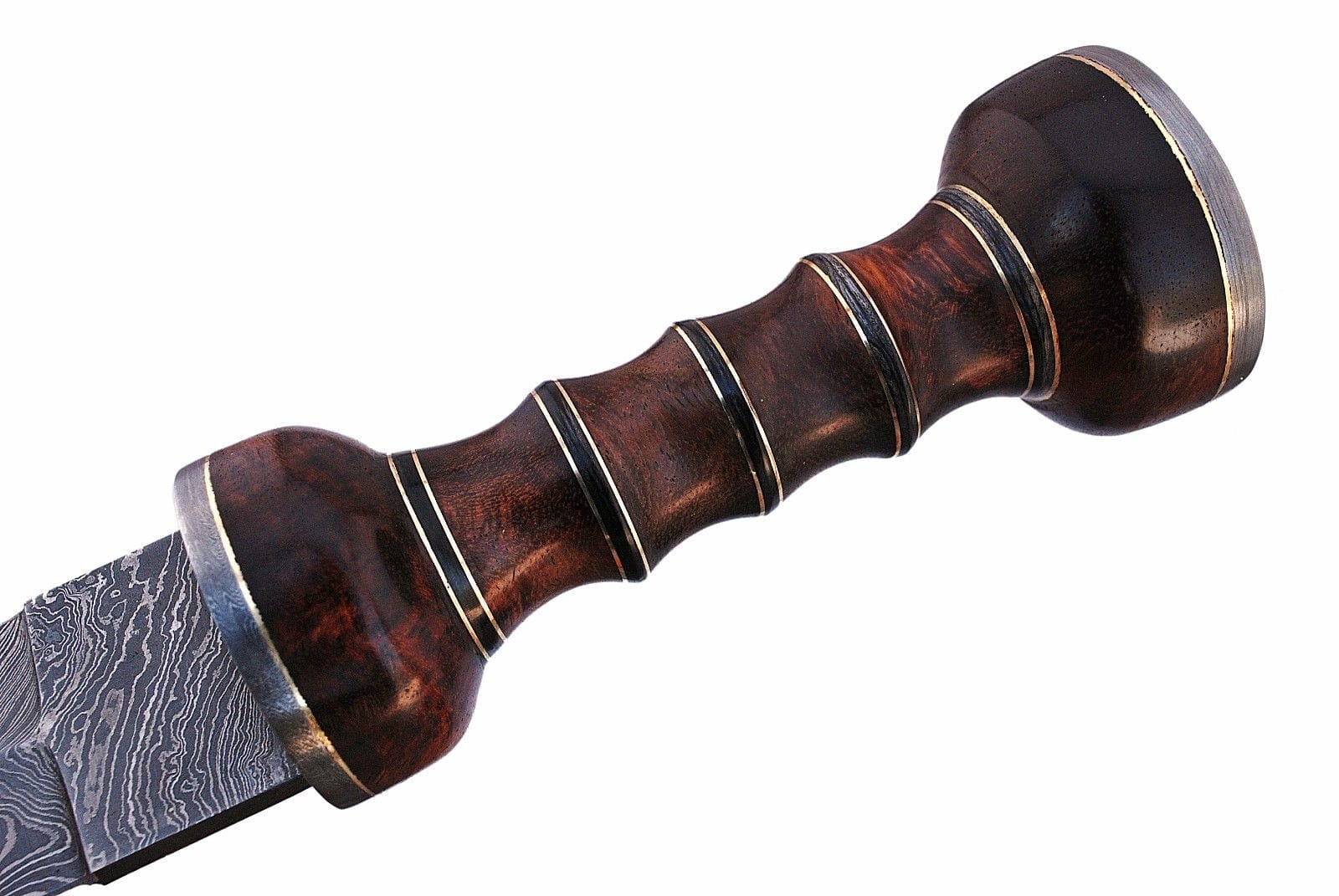 Custom Handmade Damascus Steel Blade Roman Gladius Dagger Rose Wood Handle