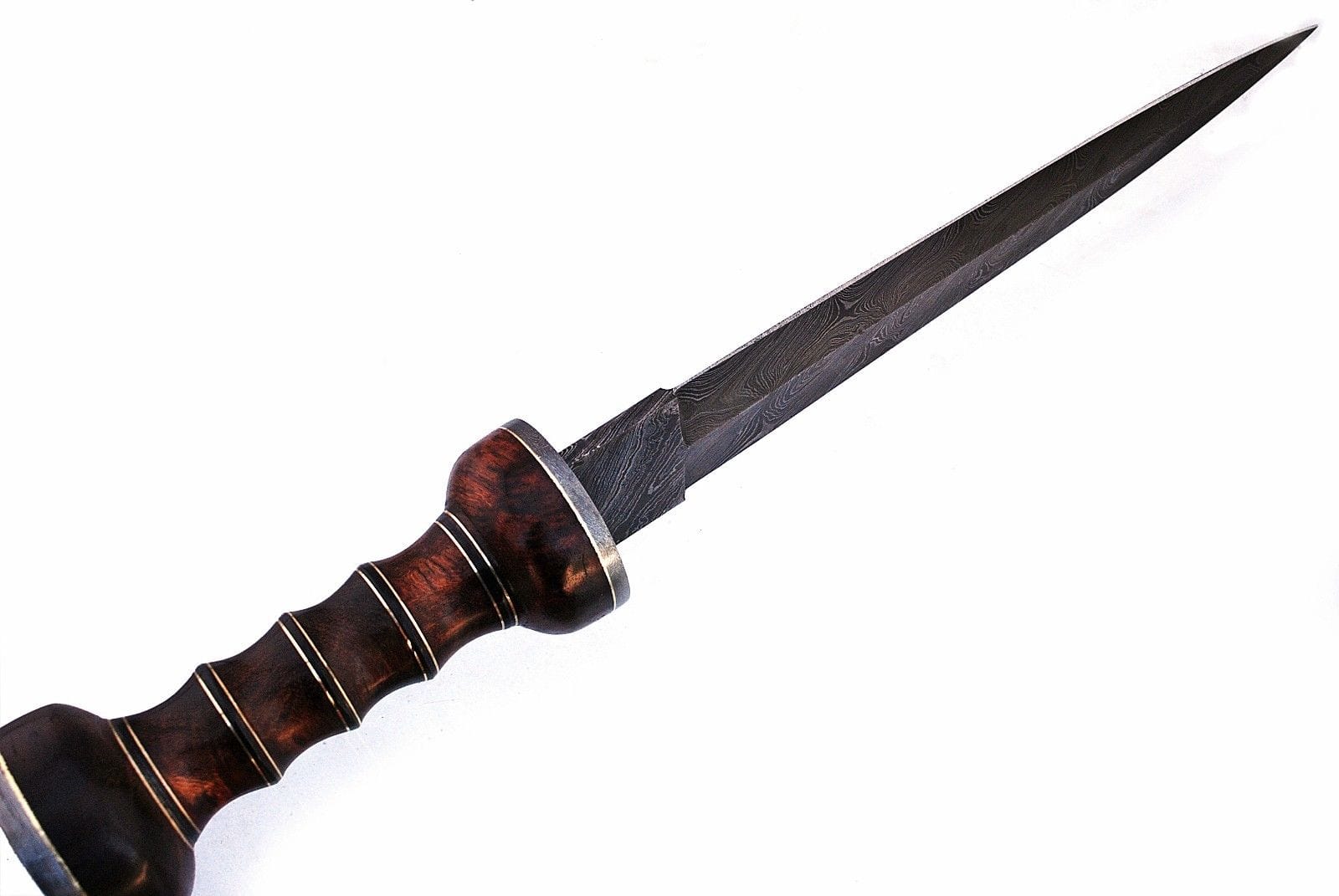 Custom Handmade Damascus Steel Blade Roman Gladius Dagger Rose Wood Handle