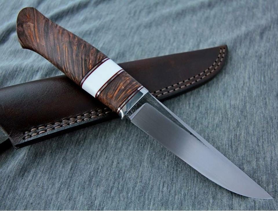 10 inches Handmade Carbon Steel Knife Leather Handle