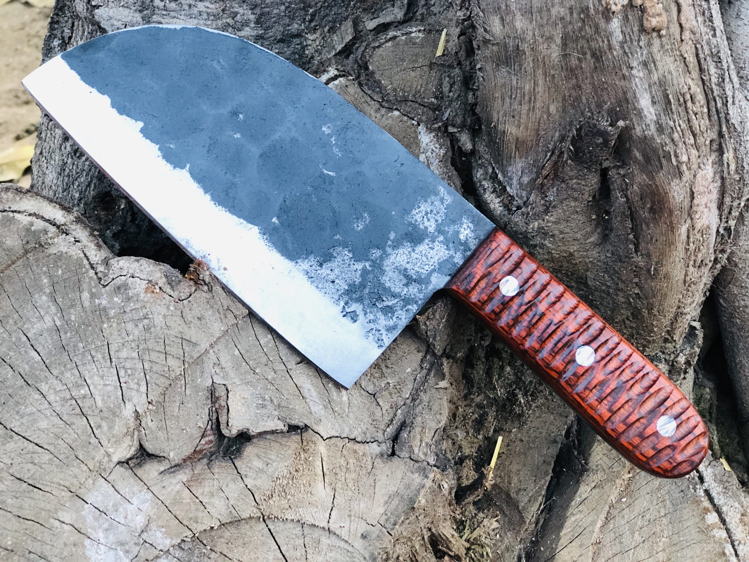 12 inches Handmade Carbon Steel Micarta Wood Handle Cleaver