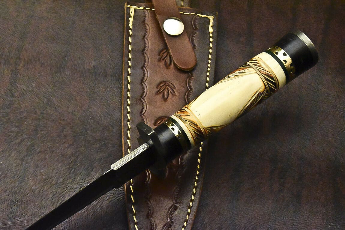 14 Inches Damascus Steel King Size Tactical Double Edge Dagger with ...