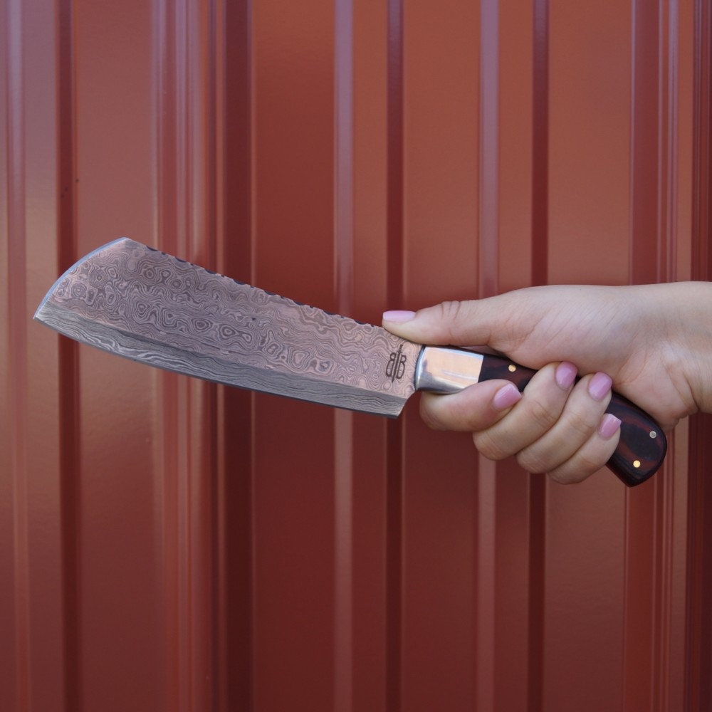 Custom Handmade 1095 Damascus Steel Fixed Blade Kitchen Utility Knife ...