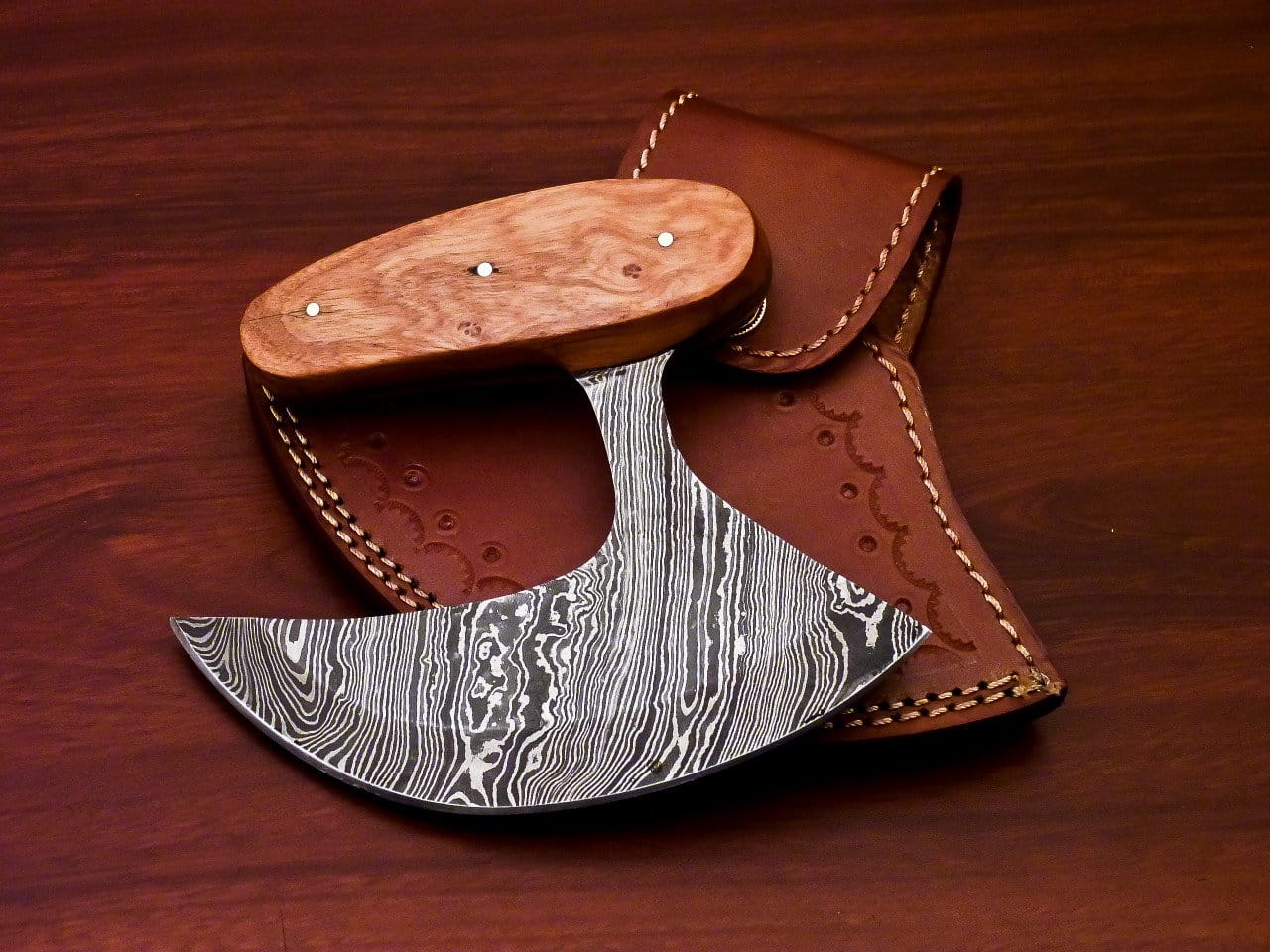 Handmade Damascus Chef Kitchen Ulu Knife Making Custom 100% Handmade ...