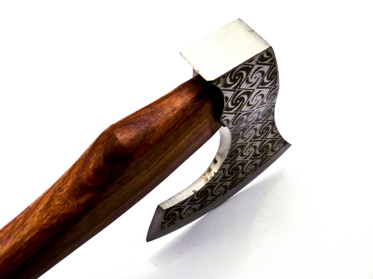 13" Custom Hand Made Forged Carbon Steel Hunting Axe Fixed Blade with ...