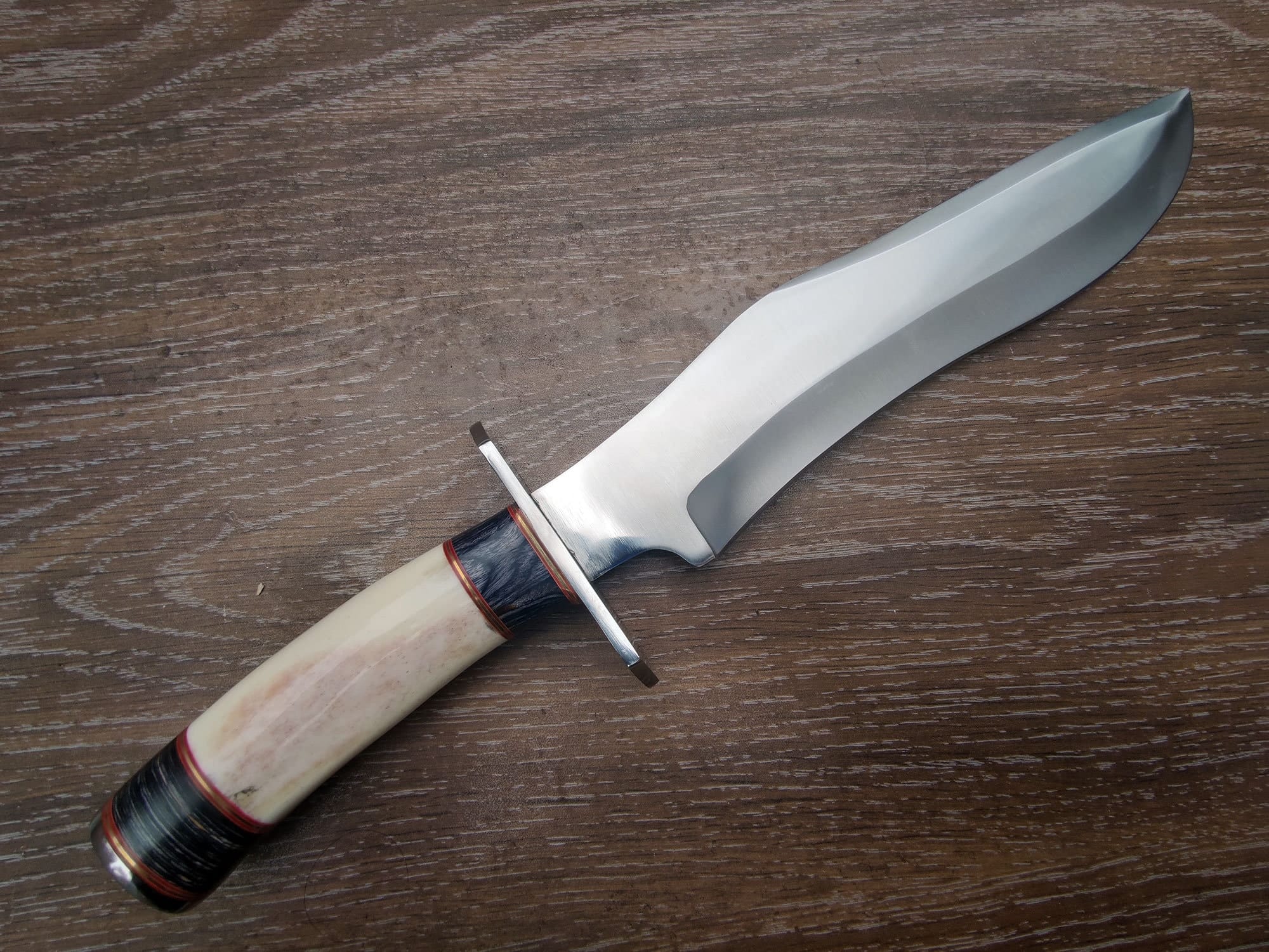 Hunting Knife Cold Steel Survival Knife Bone Handle With Leather Sheath