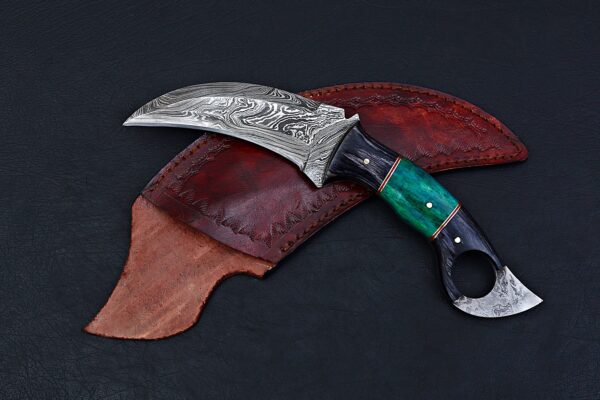 Custom Handmade Karambit Knife Made With Green Color Bone With Black ...