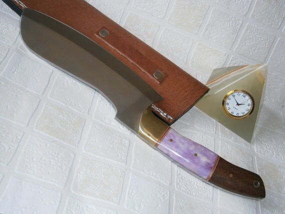 Custom Handmade Luxury Chef knife- Stunning Colored Handle