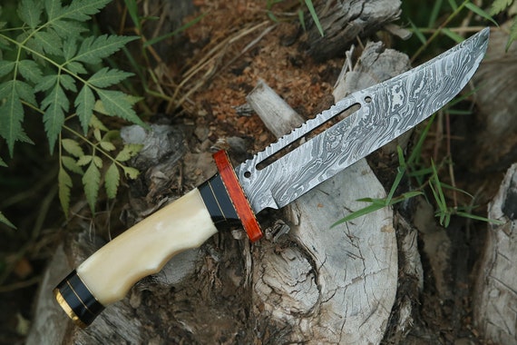 14 inches Handmade Damascus Rambo Knife With Bone Handle Survival Knife ...