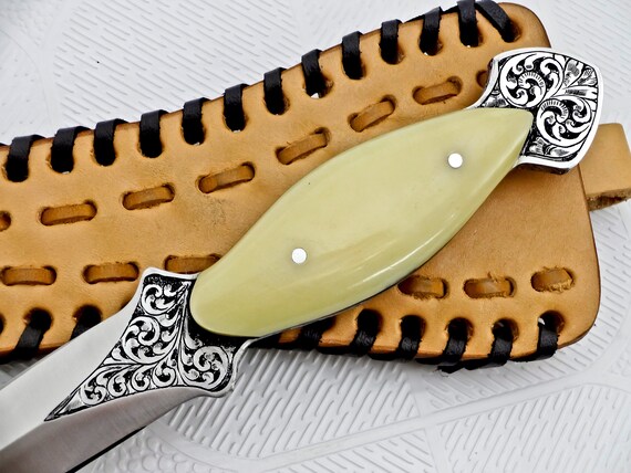 Handmade D2 Steel 9 Inches Dagger Knife - Hand Engraved & Stunning Design