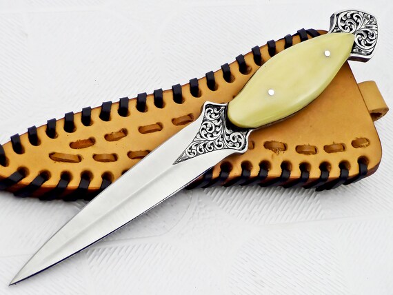 Handmade D2 Steel 9 Inches Dagger Knife - Hand Engraved & Stunning Design