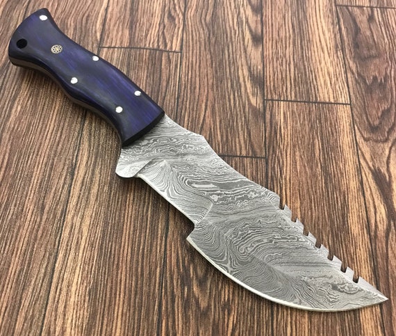 Beautiful Custom Handmade Damascus Steel 10 Inches Tracker Knife - Made ...