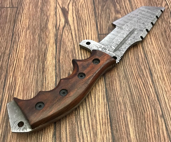 10 inches Custom Handmade Damascus Steel Tracker Knife - Stunning ...