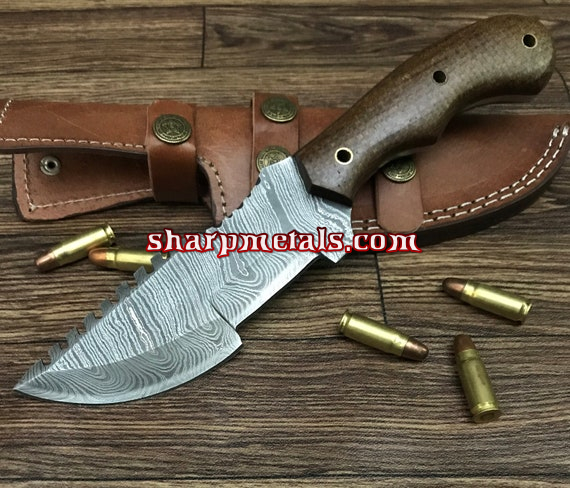 Custom Handmade Damascus Steel 10 Inches Tracker Knife - Perfect Grip ...