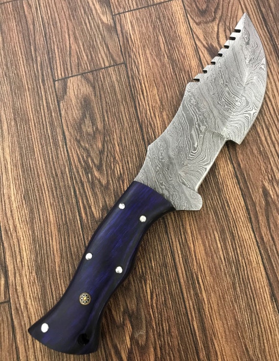 Beautiful Custom Handmade Damascus Steel 10 Inches Tracker Knife - Made ...