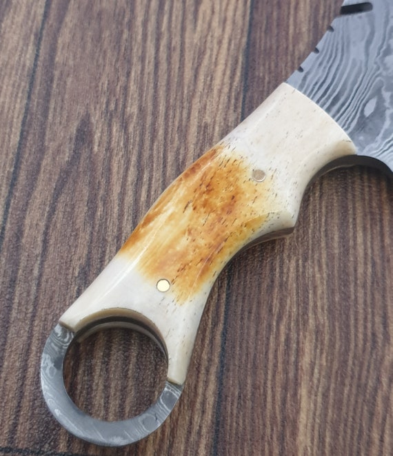 10 inches Custom Handmade Damascus Steel karambit knife -Classic Piece ...